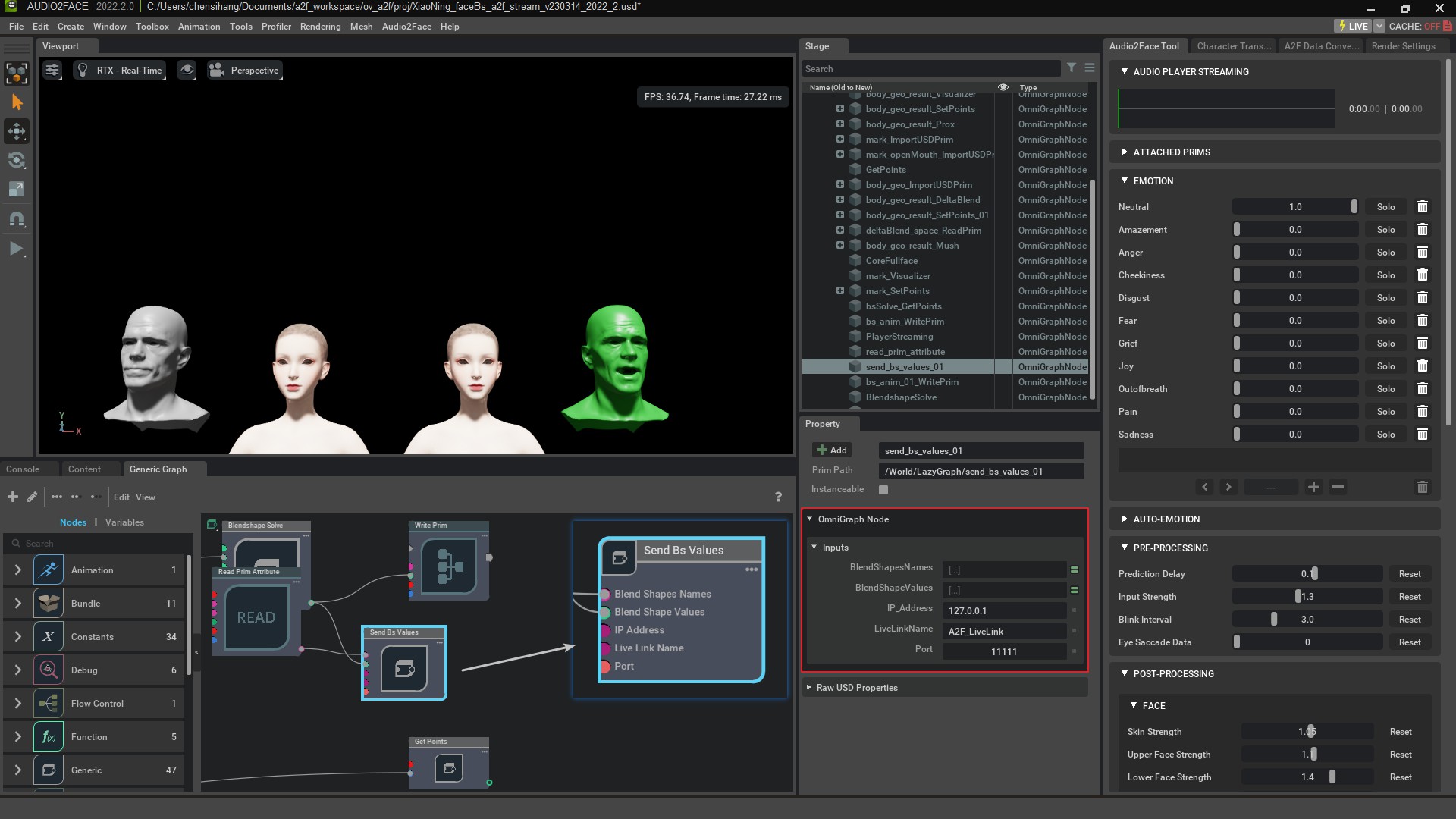 Omniverse A2F LiveLink | SIHANG CHEN